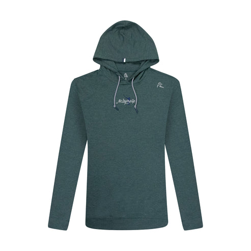 NLU x Rhoback Hoodie | Heathered Green w/ Logo Lock Up – No Laying Up