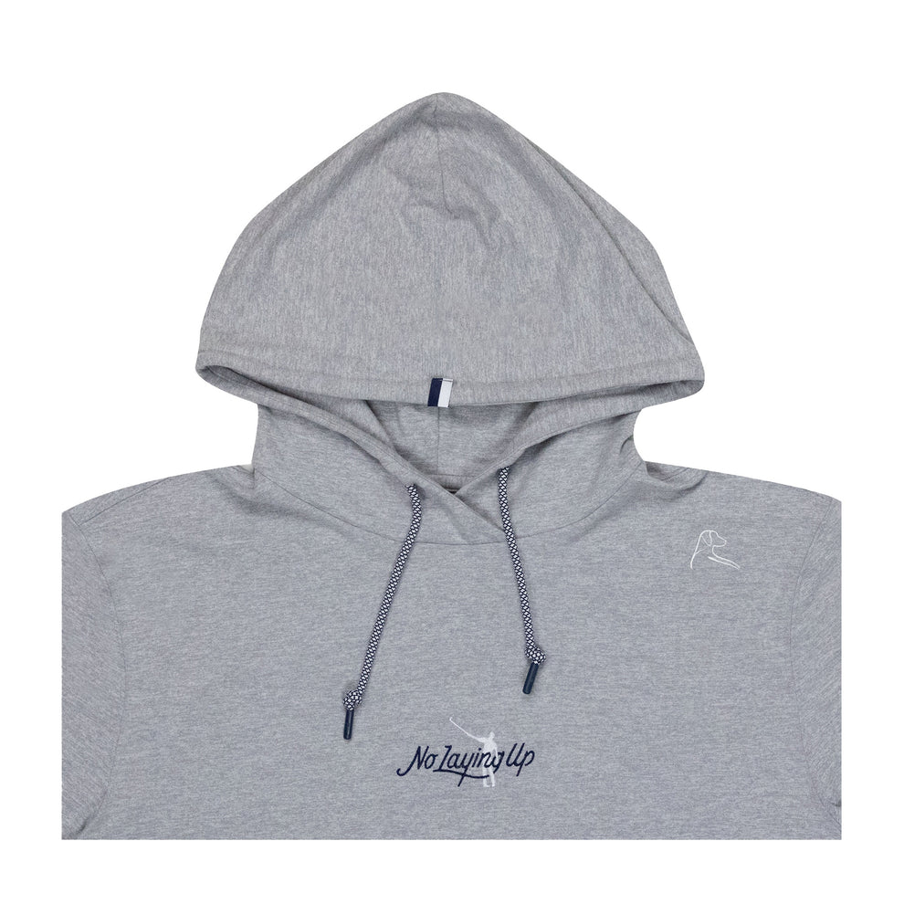 NLU x Rhoback Hoodie | Heathered Grey w/ Lock Up Logo – No Laying Up