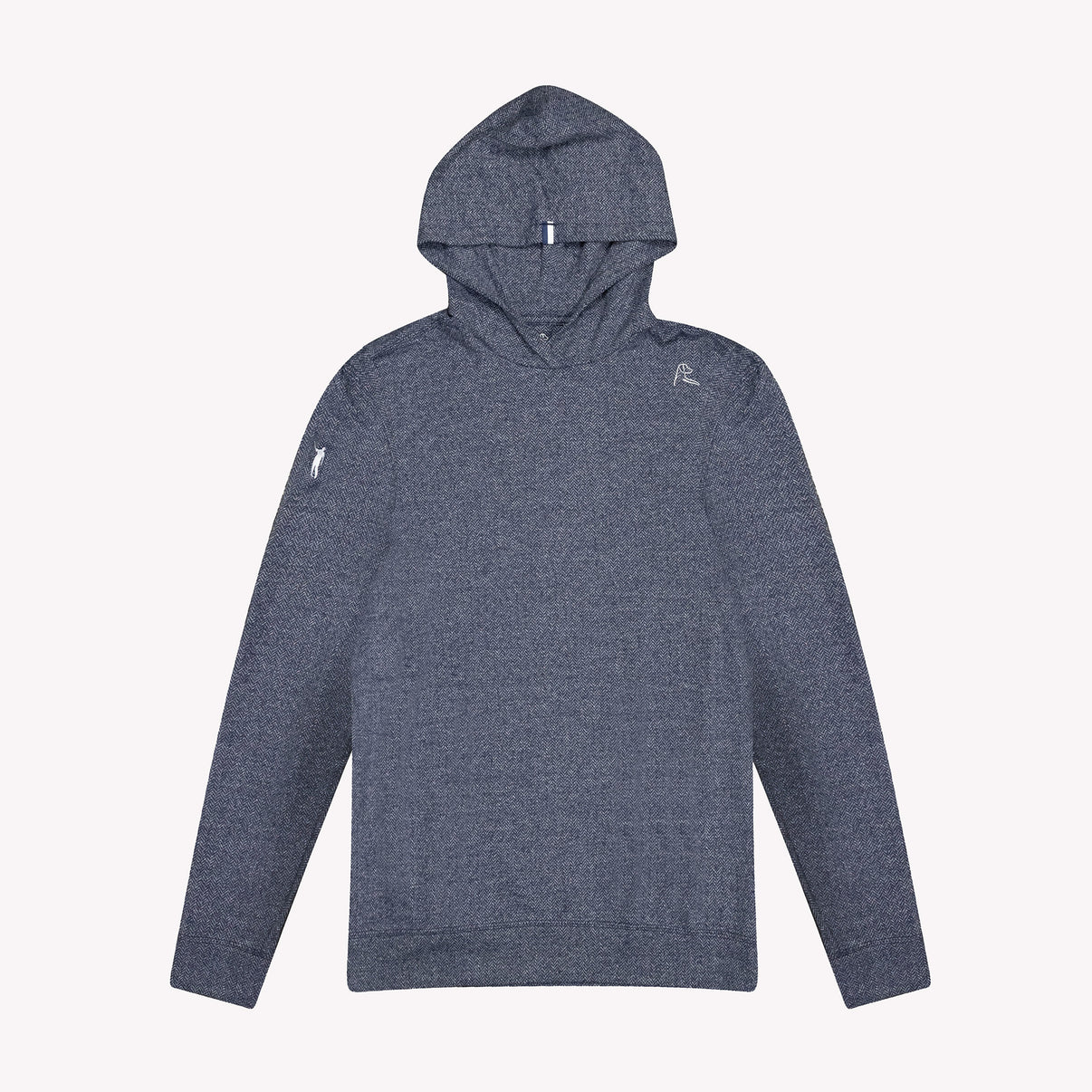 NLU x Rhoback Herringbone Hoodie | Navy – No Laying Up