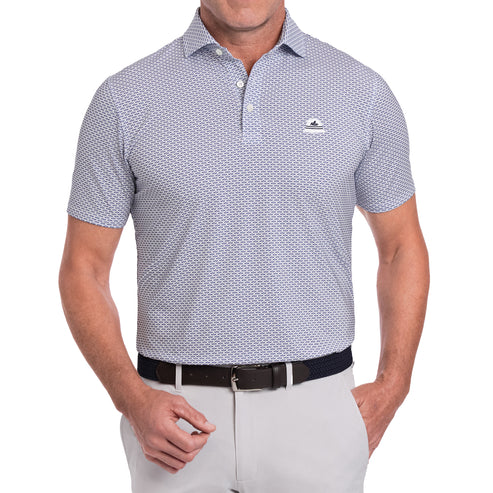 NLU x H&B Angler Printed Polo | Andover Blue – No Laying Up