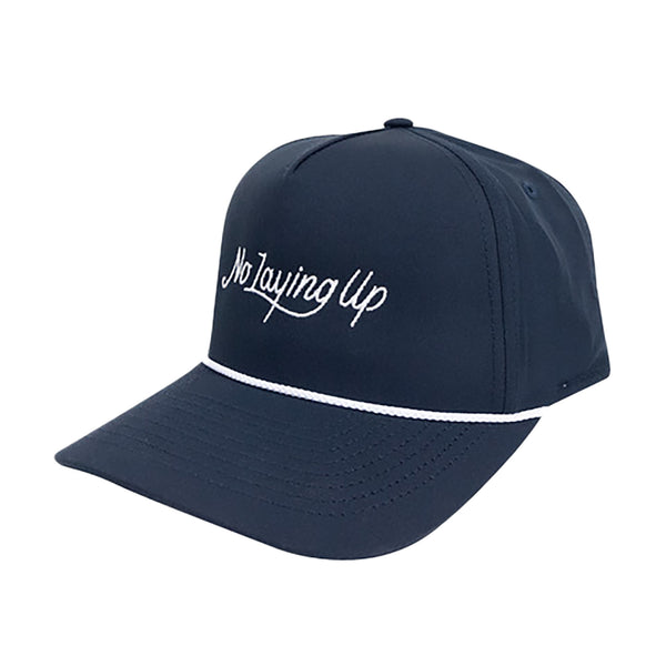 No Laying Up Modern Script Rope Hat | Navy w/ White Rope